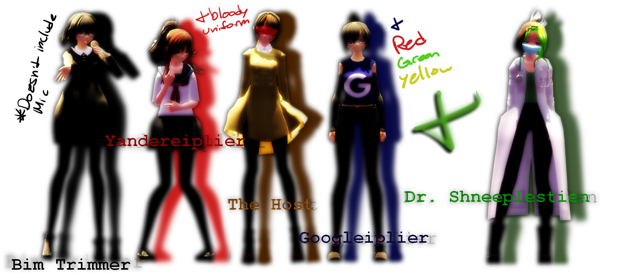 [MMD] Female Youtuber Egos MODEL DOWNLOAD by AGreenGummyBear on DeviantArt