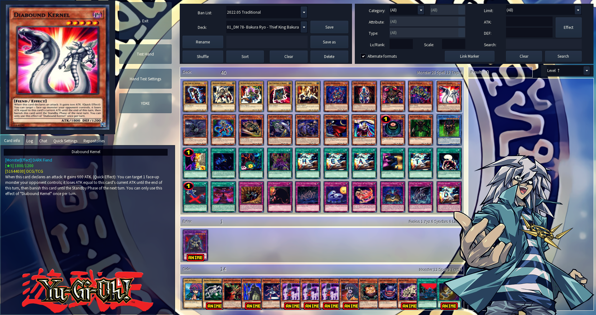 Ryo Bakura Yu Gi Oh! Duel Monsters Deck