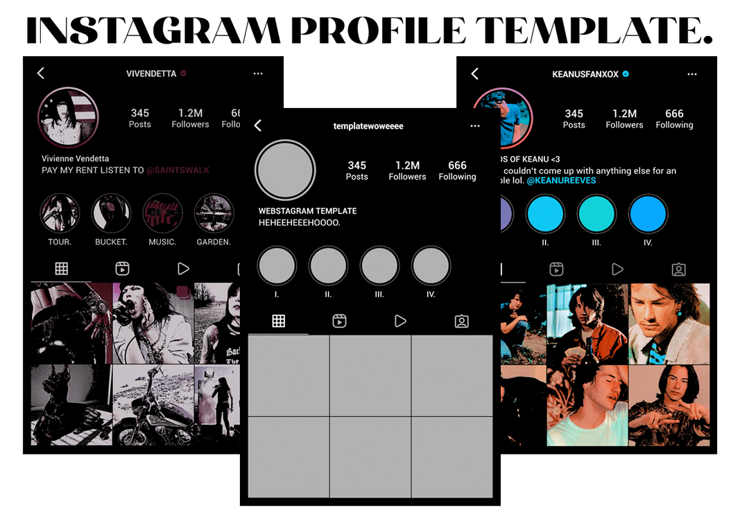 INSTAGRAM PROFILE TEMPLATE. by andsaintsources on DeviantArt