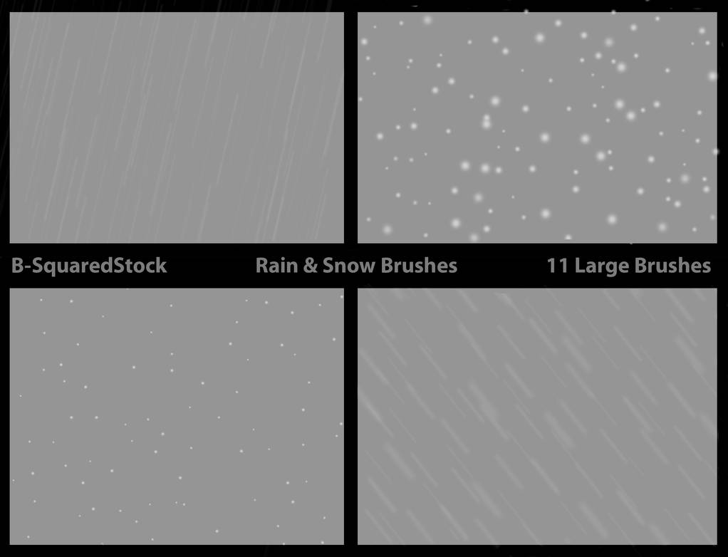 Rain and Snow Brushes by B-SquaredStock on DeviantArt