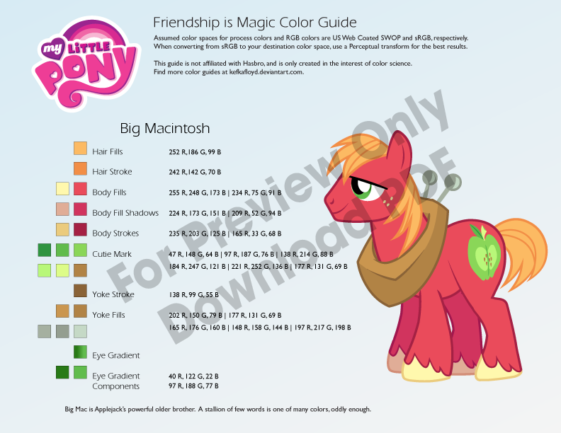 Big Macintosh Color Guide by kefkafloyd on DeviantArt