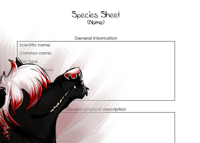 Original Species Sheet Template by Disoxyde on DeviantArt