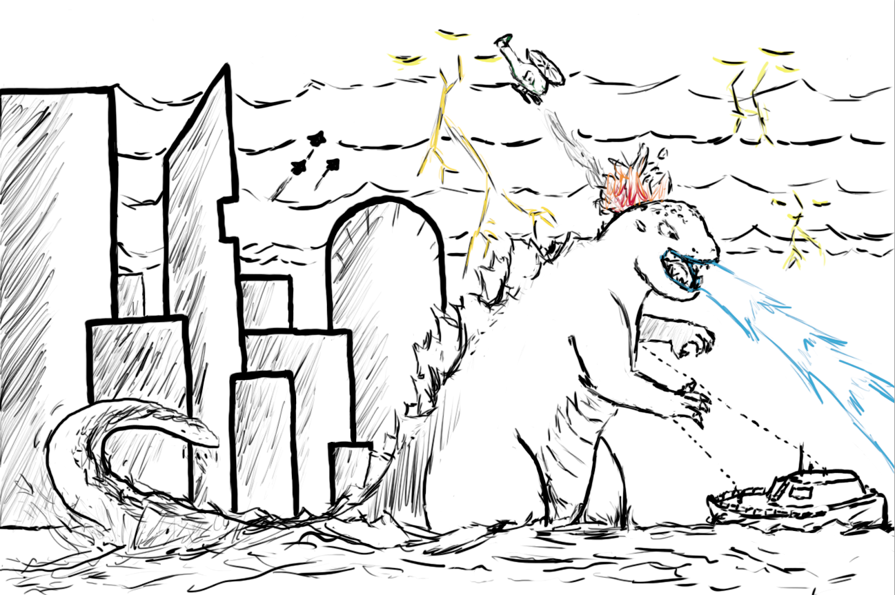 Quick Godzilla Sketch by godzillafan1997 on DeviantArt