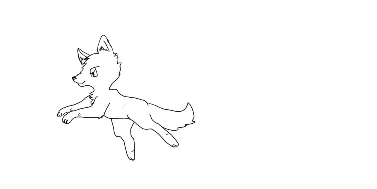 Running Wolf Lineart by NerdyWereWolf on DeviantArt