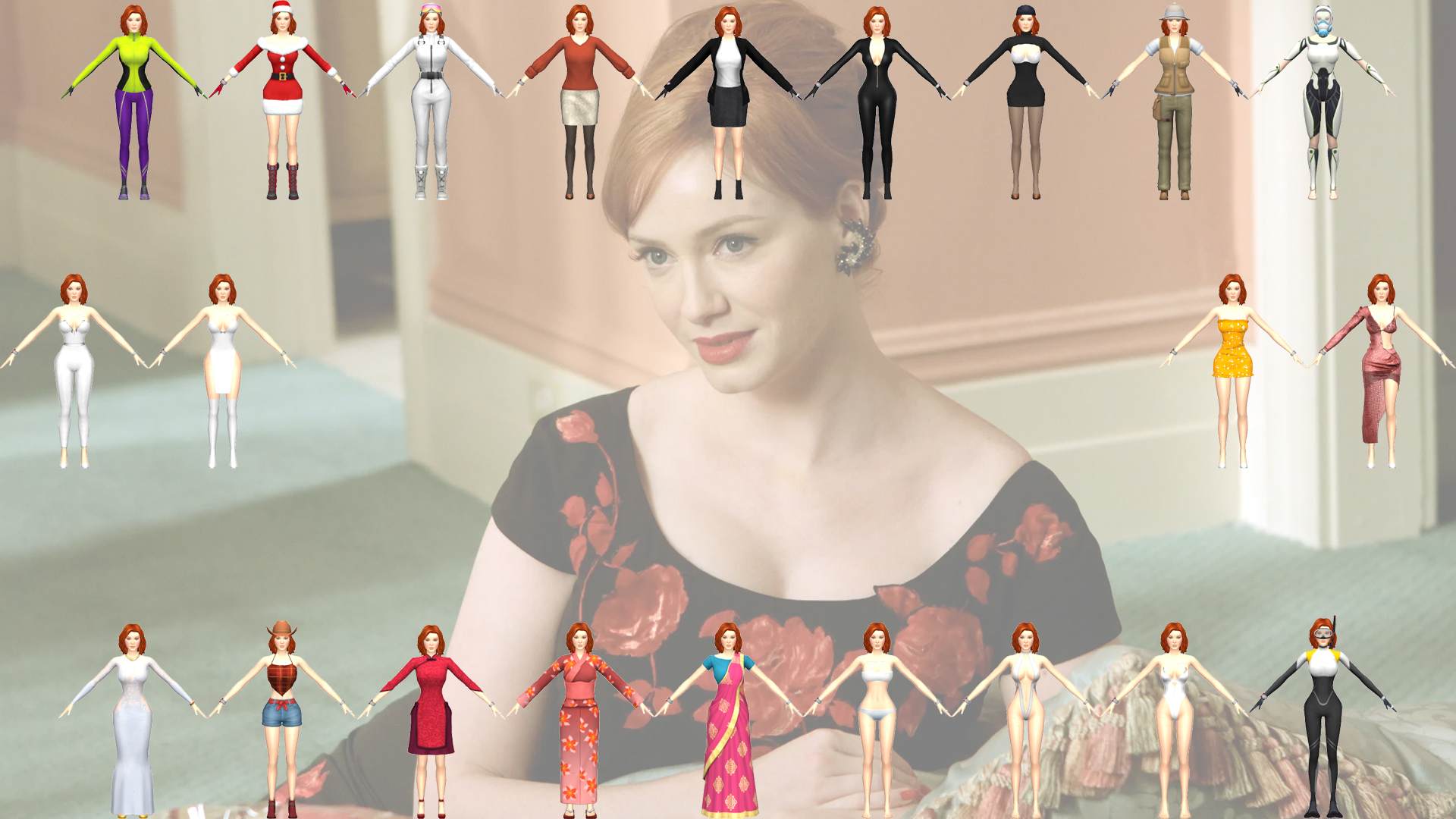 6500NYA's XPS Sims 4 Christina Hendricks Pack by 6500NYA on DeviantArt