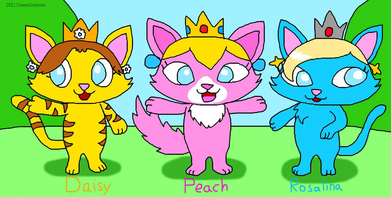 Mario Princesses as Cats by ChasesCreations on DeviantArt