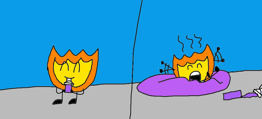 Firey tries out the Grimace Shake by Drewthethomasfan on DeviantArt