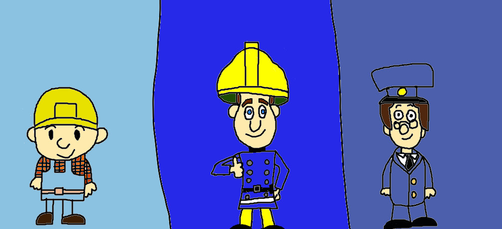 Bob the Builder, Fireman Sam, and Postman Pat by Drewthethomasfan on ...
