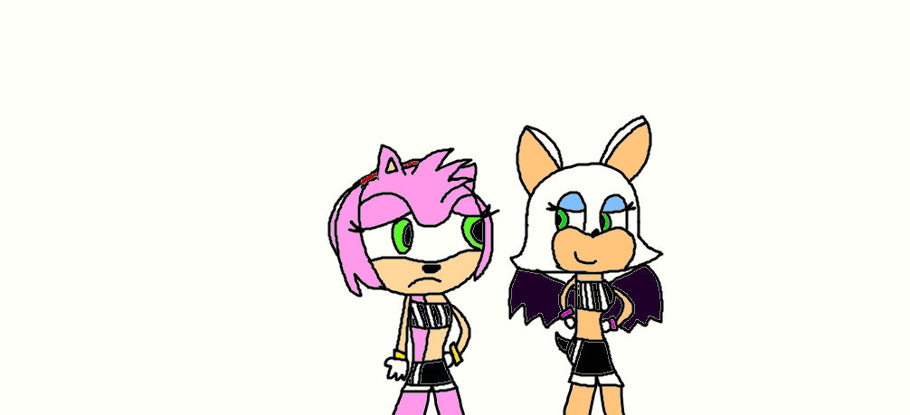 Amy and Rouge wearing sports bras by Drewthethomasfan on DeviantArt