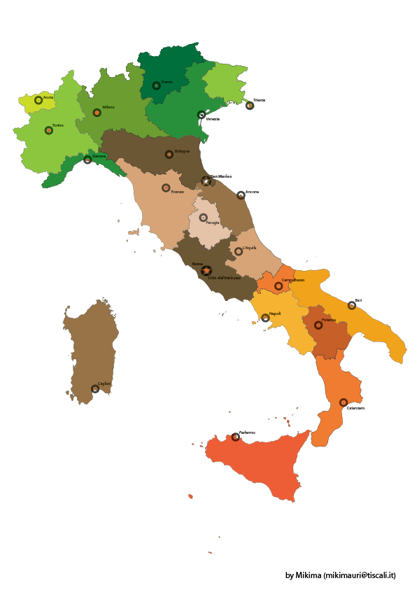 Italy Vector Map - Italia by mikima on DeviantArt