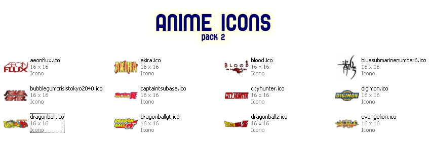 Anime Icons - Pack 2 by wevenezuela on DeviantArt