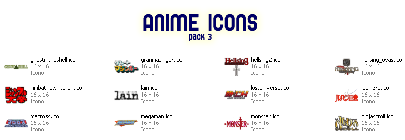 Anime Icons - Pack 3 by wevenezuela on DeviantArt