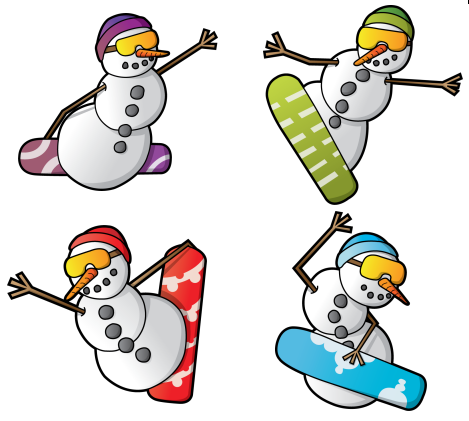 Snowboarding Snowman Gift Tags by moopf on DeviantArt