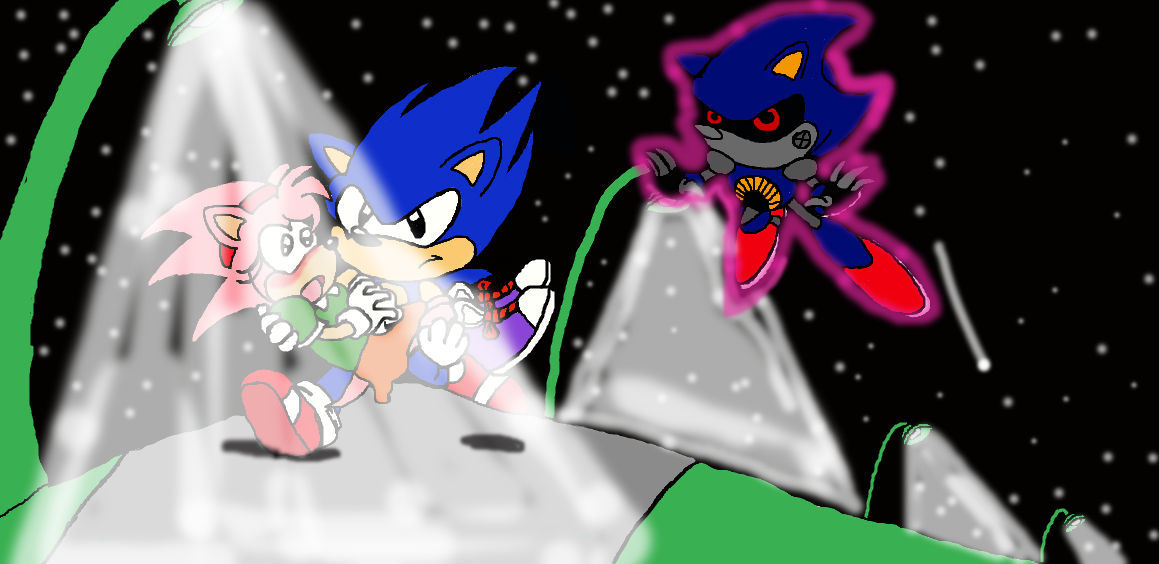 Sonic saves Amy and escaping from Metal Sonic by Angel1404 on DeviantArt