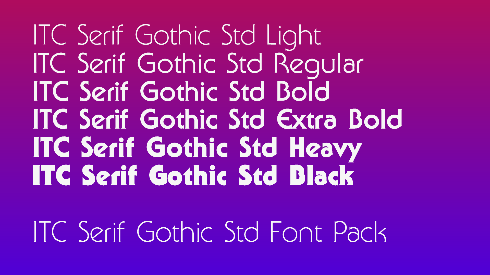 ITC Serif Gothic Std Font Pack by BNGDeviant on DeviantArt