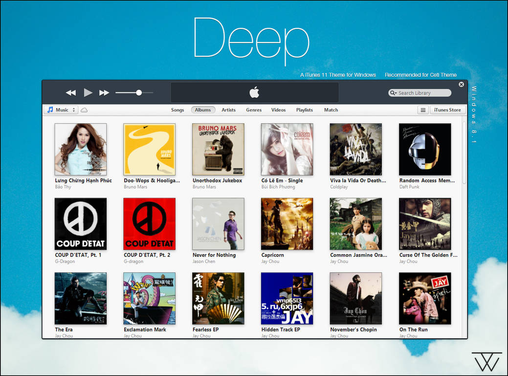 Deep - iTunes 11 Theme for Windows by BluPaper on DeviantArt