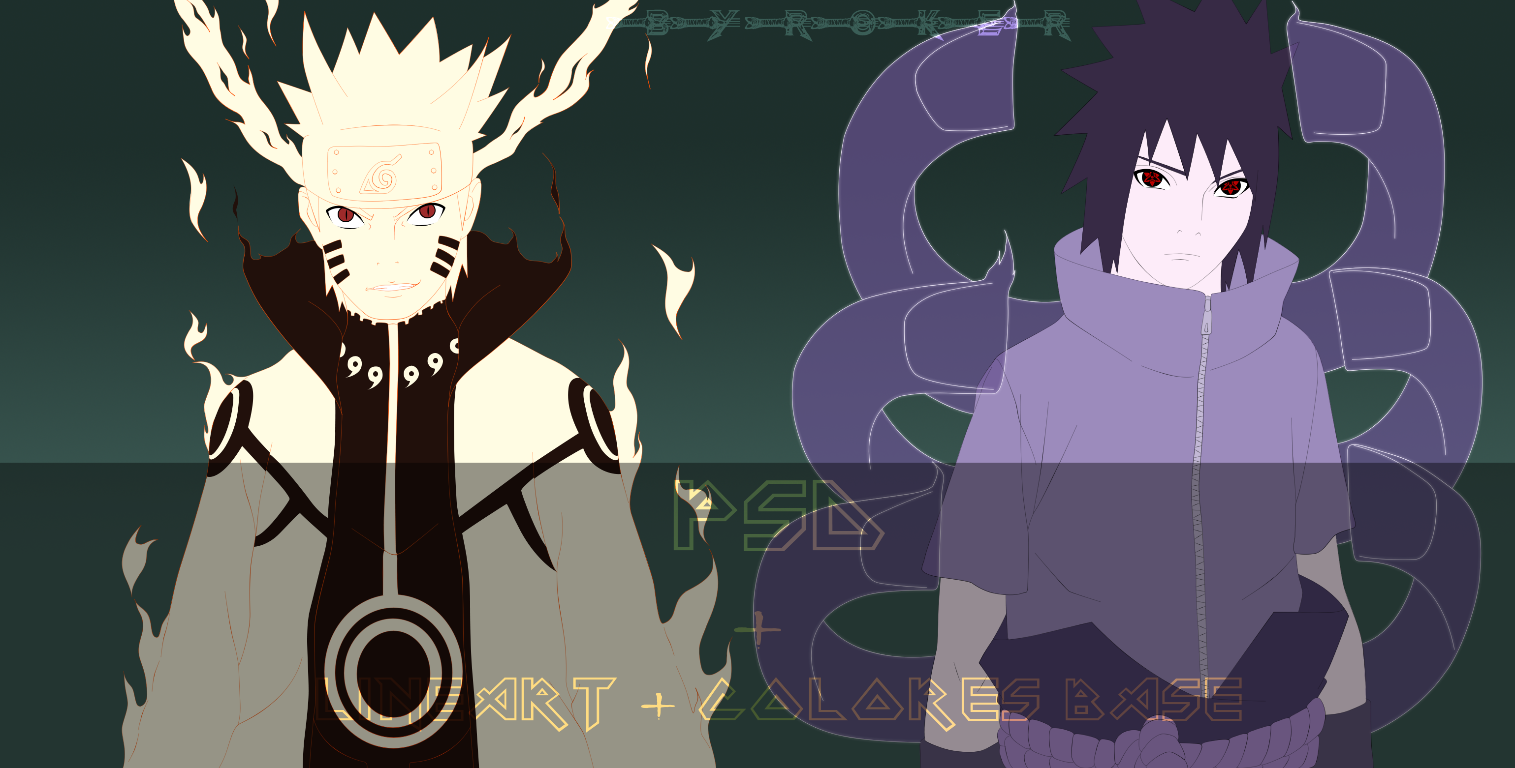 NARUTO Y SASUKE *_* (PSD + COLORES BASE) by NARUTO999-BY-ROKER on ...