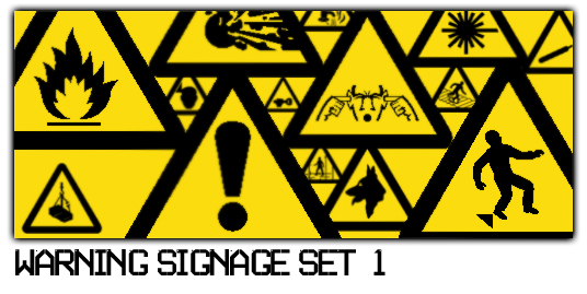 Warning Signage Set 1 by ardcor on DeviantArt