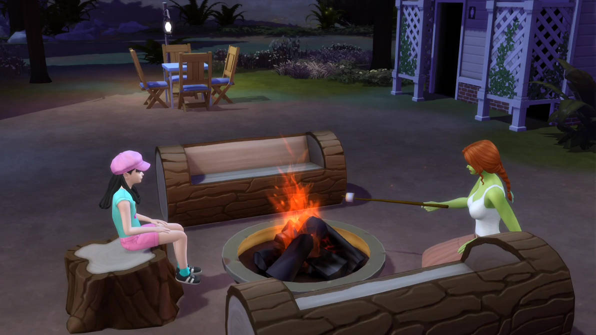 Green Human Petunia and Sera Camping Together by BerryViolet on DeviantArt