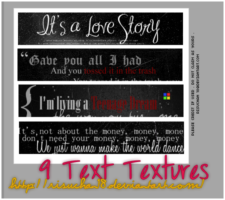 9 Text Textures by risuchan18 on DeviantArt