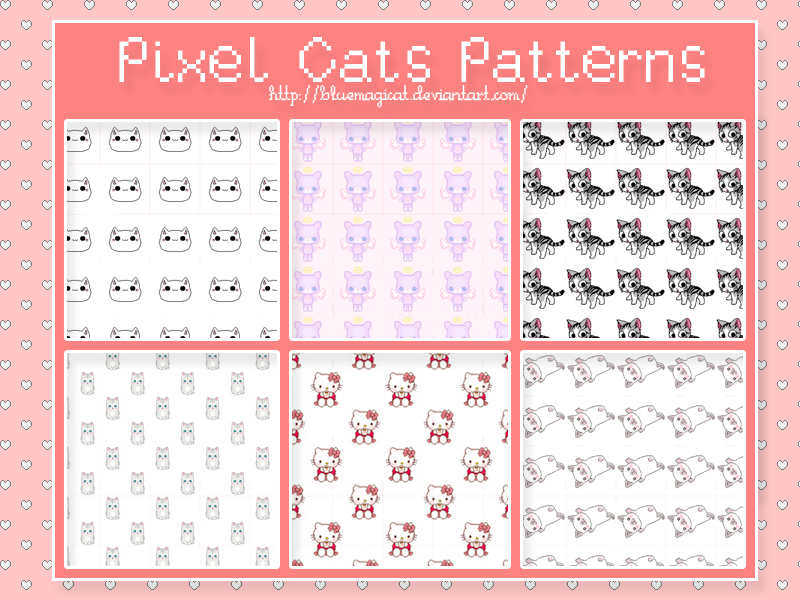 Pixel Cats Patterns by Bluemagicat on DeviantArt