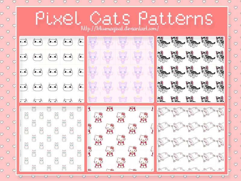 Pixel Cats Patterns by Bluemagicat on DeviantArt