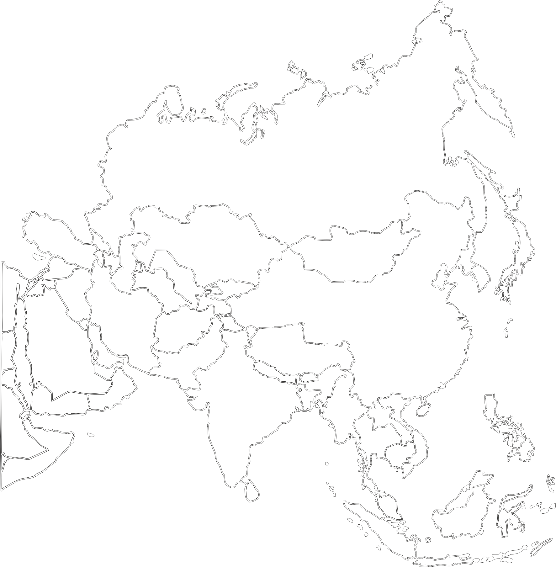 Asia Map Vector by zafiina on DeviantArt
