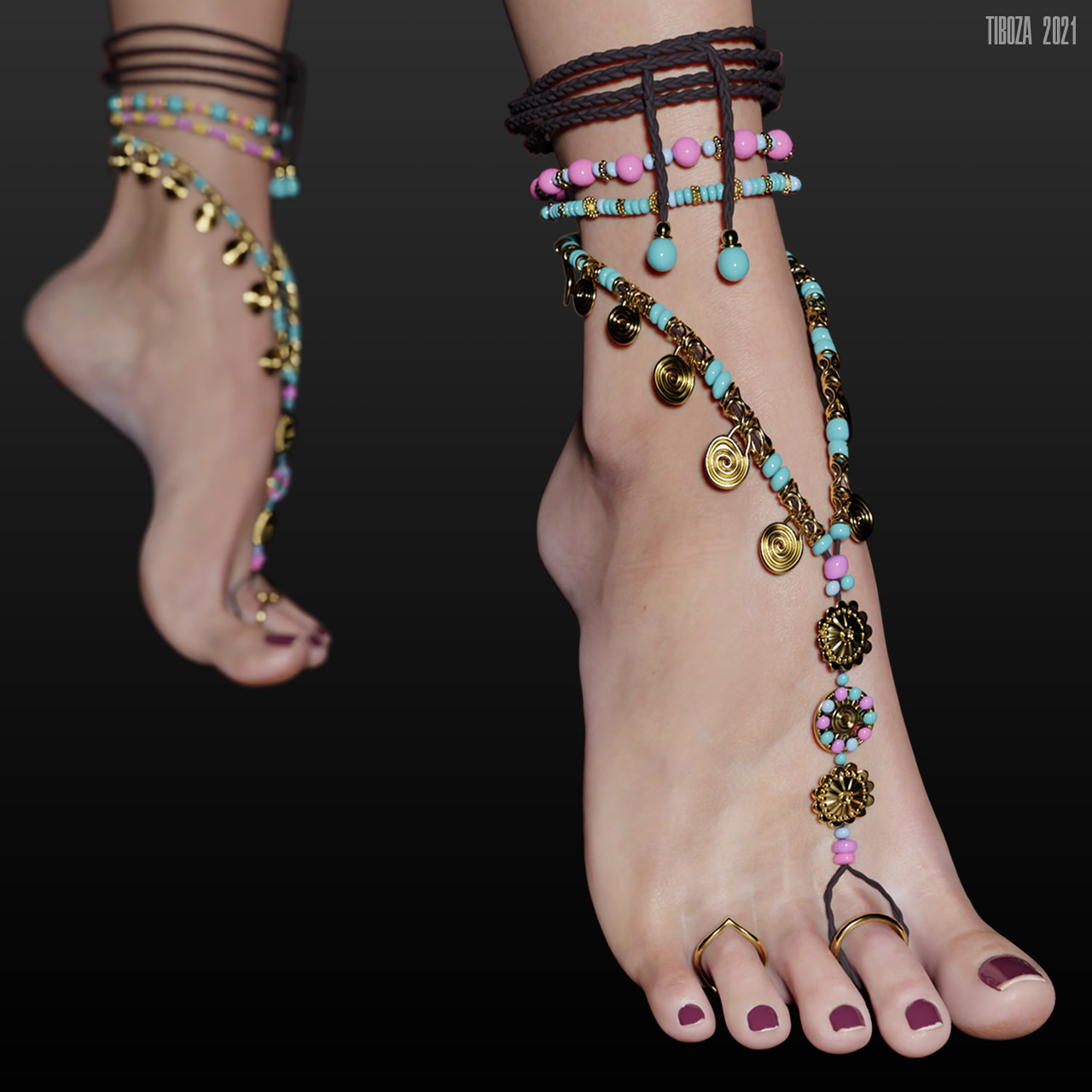 Barefoot Sandals for Genesis 8 Female by Tiboza on DeviantArt