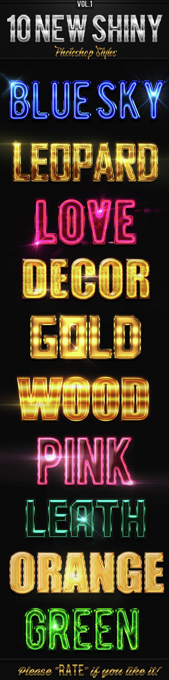 PHOTOSHOP 10 new text styles by YourCaptainAwesome on DeviantArt