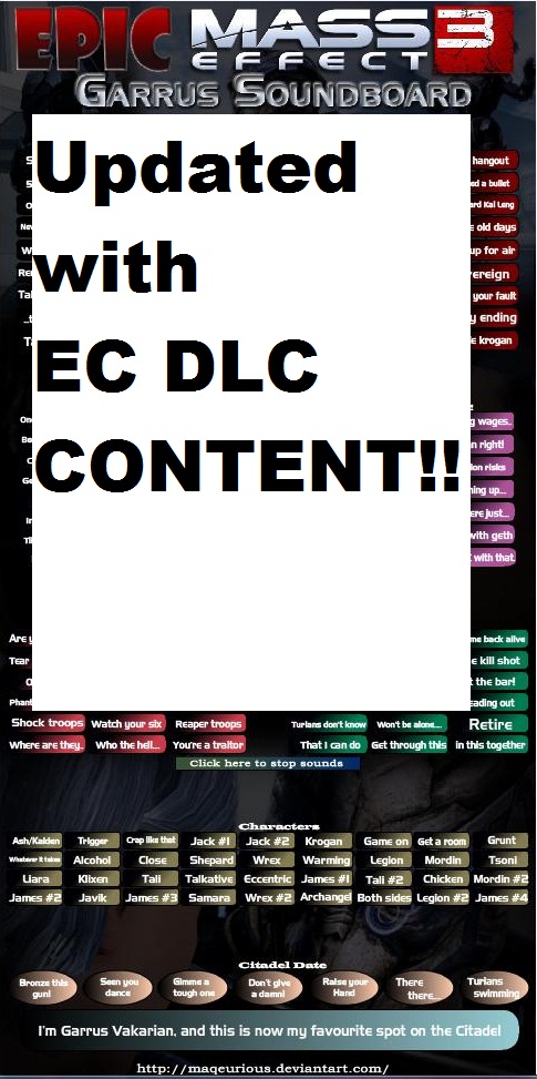 EPIC ME3 Garrus Soundboard **UPDATED** by maqeurious on DeviantArt