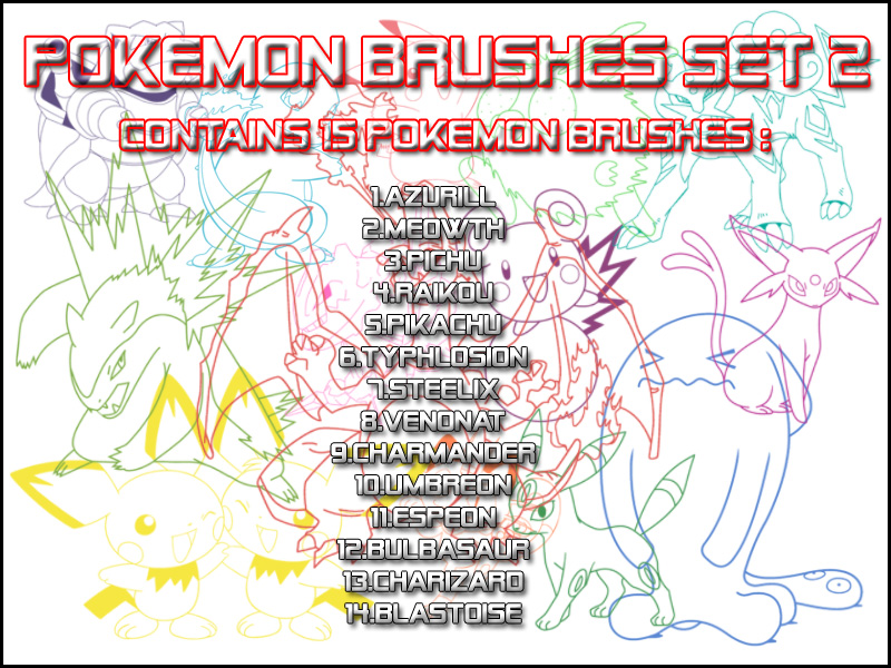 Pokemon Brushes Set 2 by Sweetie-Chan on DeviantArt