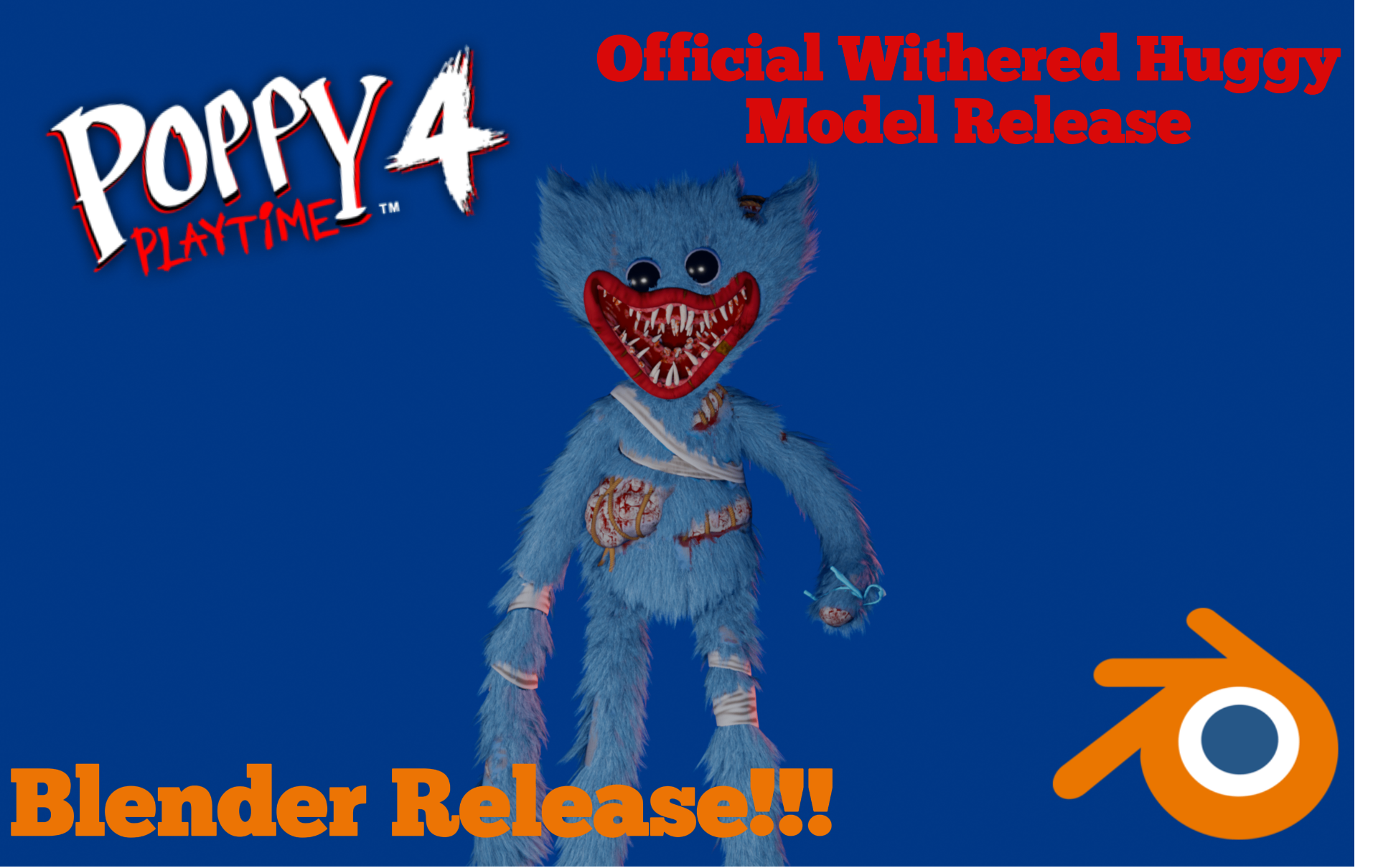 Withered Huggy Wuggy Blender Release by MajorGriffin on DeviantArt Withered Huggy Wuggy Blender Release by MajorGriffin on DeviantArt