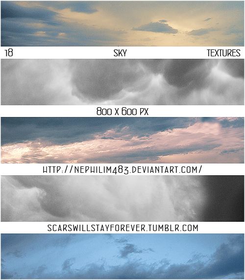 Sky Textures Pack by scarswillstayforever by Nephilim483 on DeviantArt