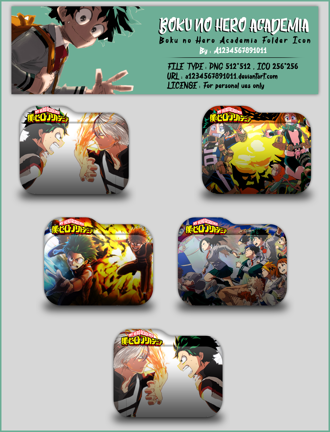 Boku no Hero Academia Folder Icon by A1234567891011 on DeviantArt