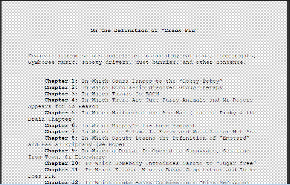 Definition of 'Crack Fic' by tschatterfox on DeviantArt
