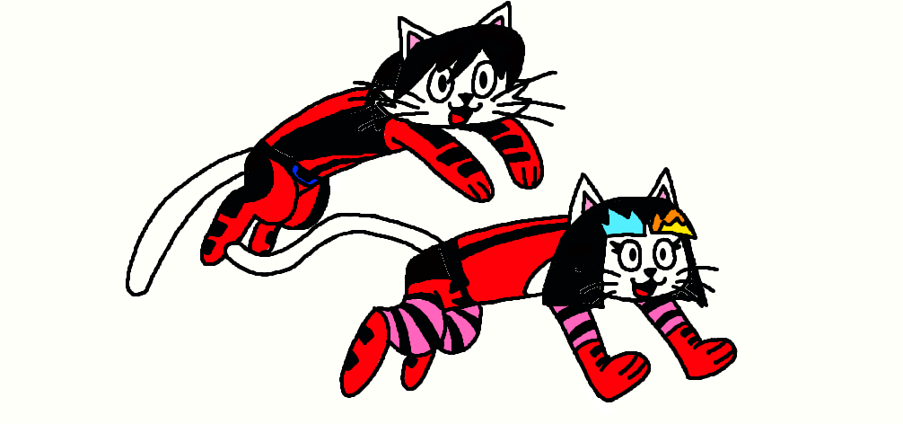 Twin elastic cats by Bermattra on DeviantArt
