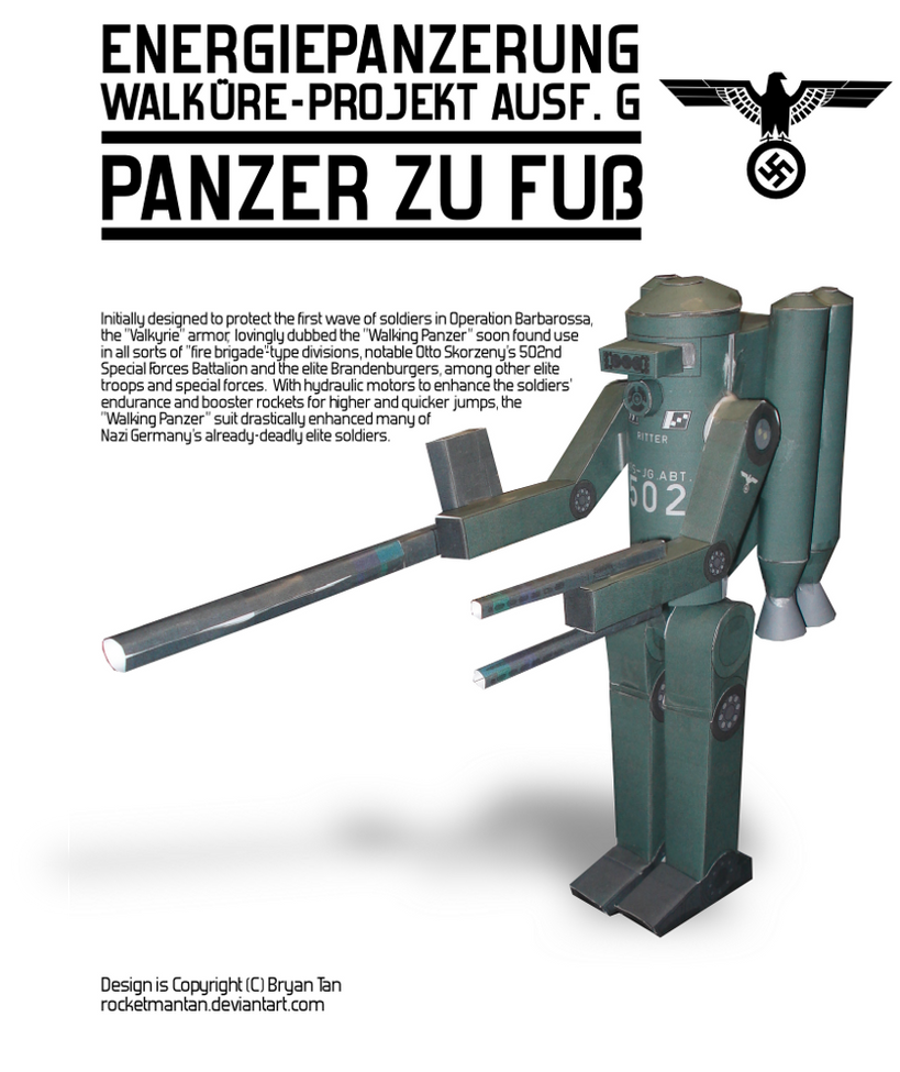 Nazi Mech Suit Paper Model by RocketmanTan on DeviantArt