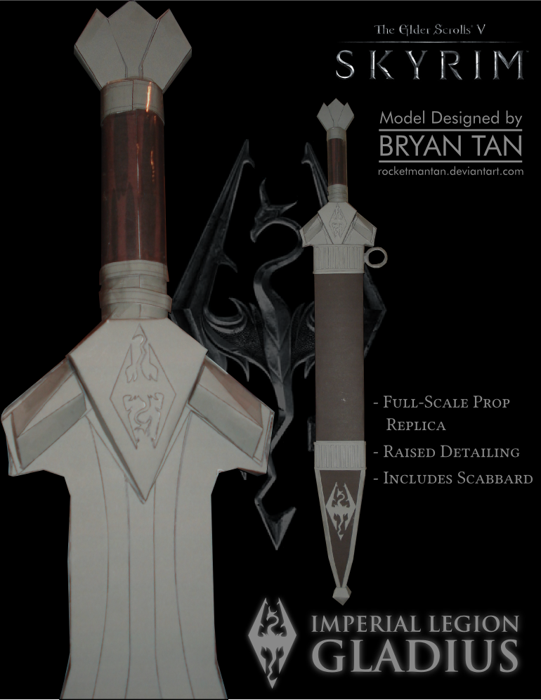 Skyrim - Imperial Sword Paper Model by RocketmanTan on DeviantArt