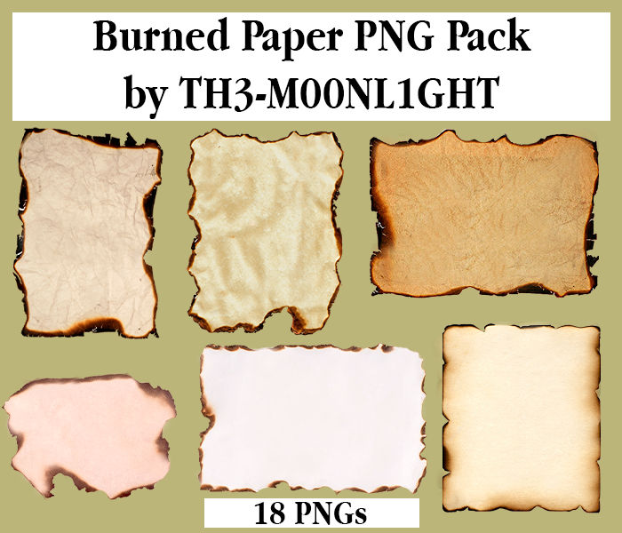 Burned Paper PNG Pack by TH3-M00NL1GHT on DeviantArt