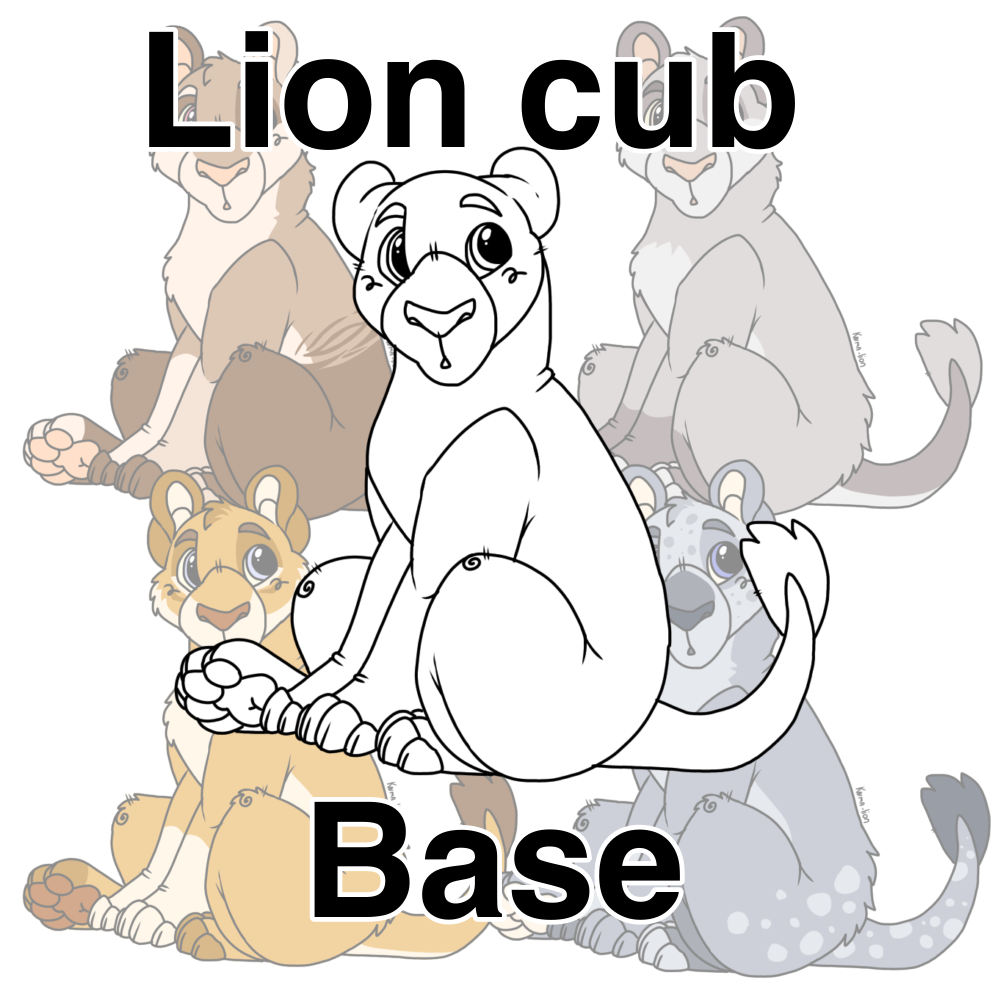 P2U lion cub base by karma-lion on DeviantArt