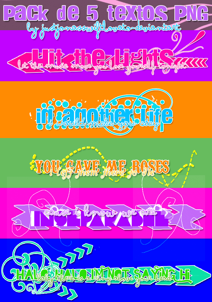 Pack de Textos PNG by justjonasswiftlovato on DeviantArt
