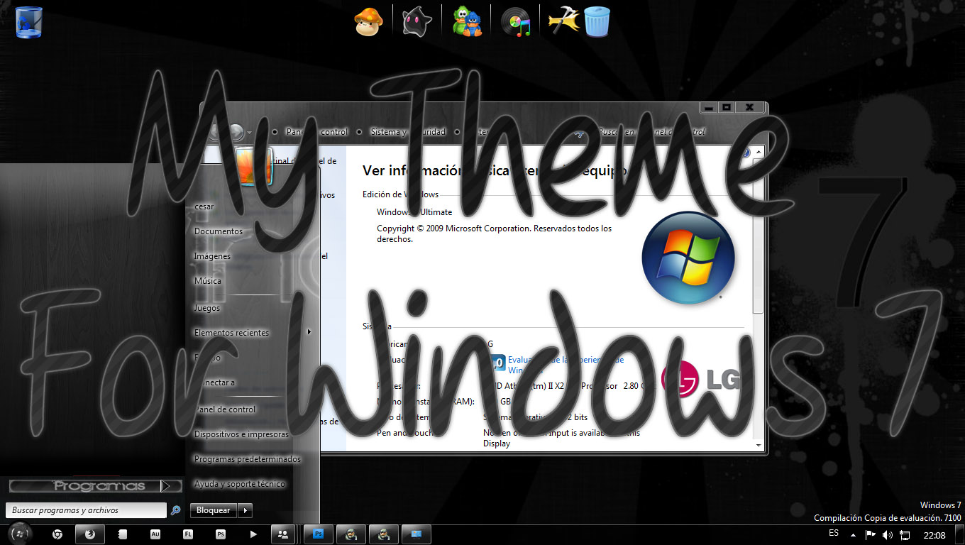 My Theme For Windows 7 by tutoriales13 on DeviantArt