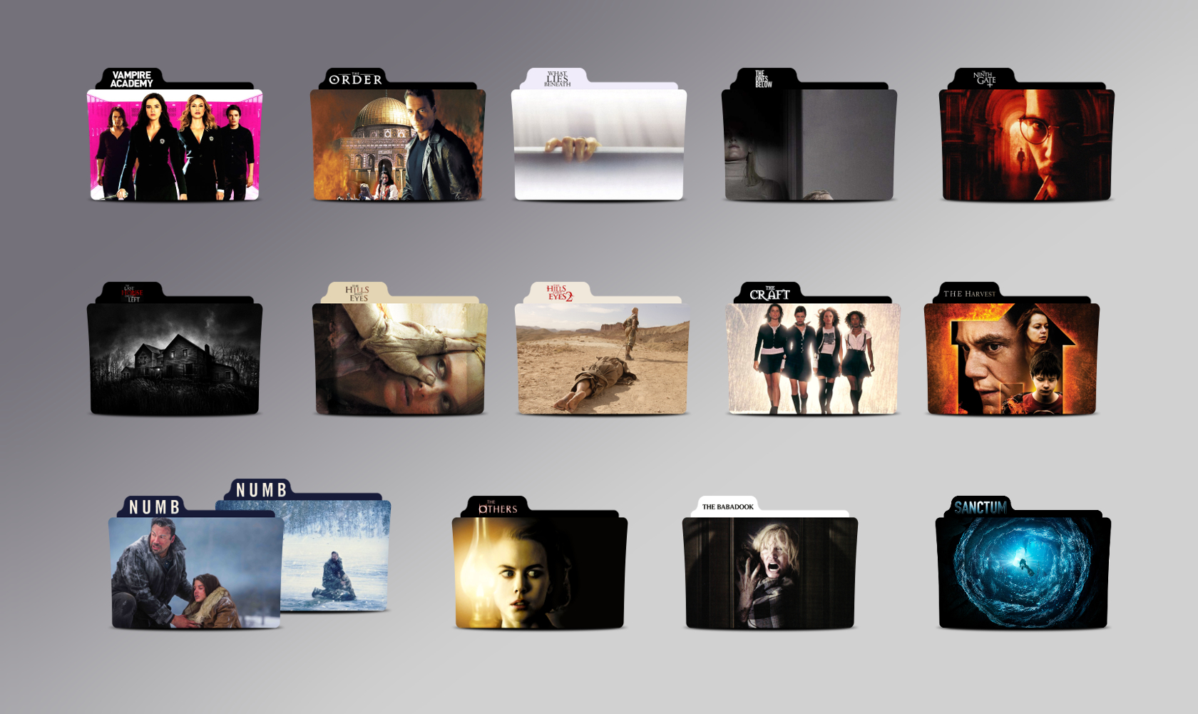 Horror/ Thriller Movie Folder Icon Pack by MaxineChernikoff on DeviantArt