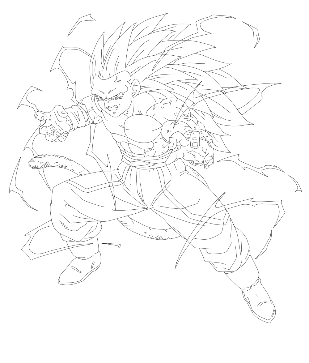 Goku True SSj4 Lineart by Nassif9000 on DeviantArt