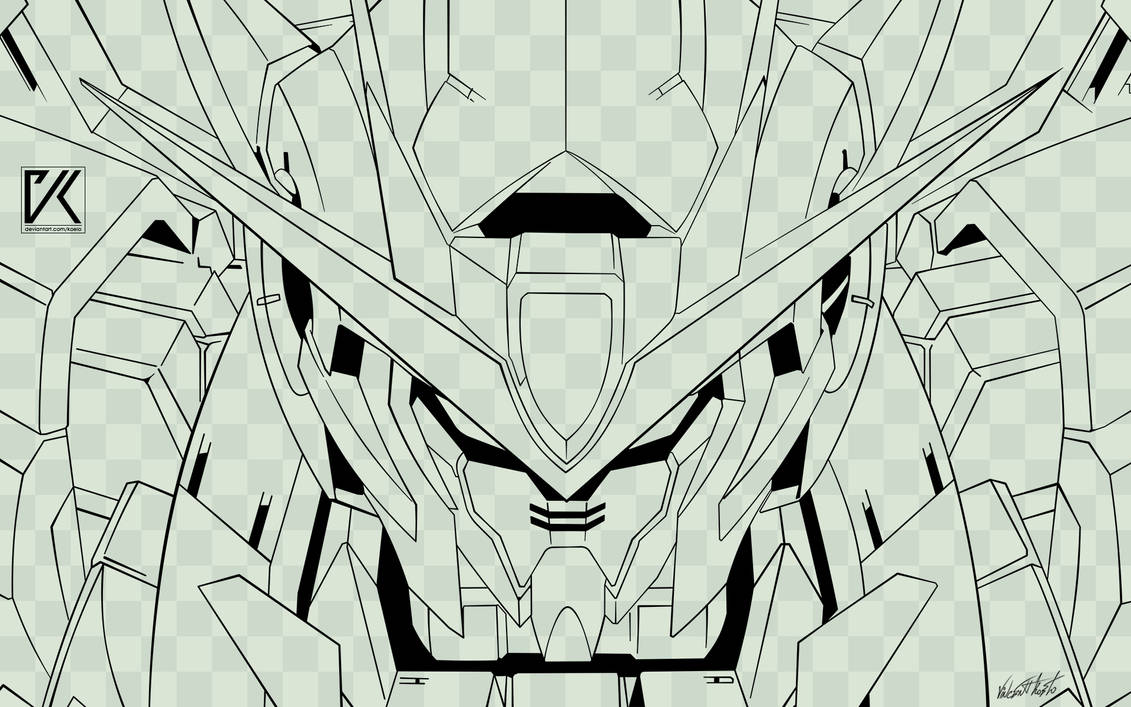 Gundam GN-0000 00 lineart by koelo on DeviantArt