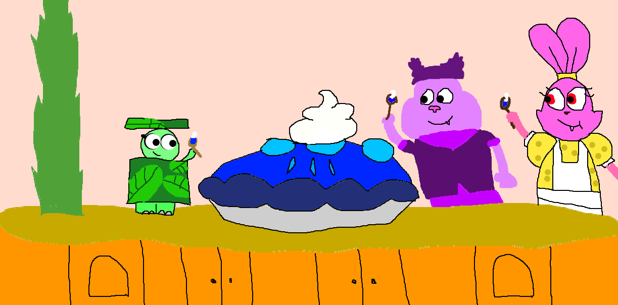 Chowder, Panini, and Scraps baking a pie by TheCartoonWizard on DeviantArt