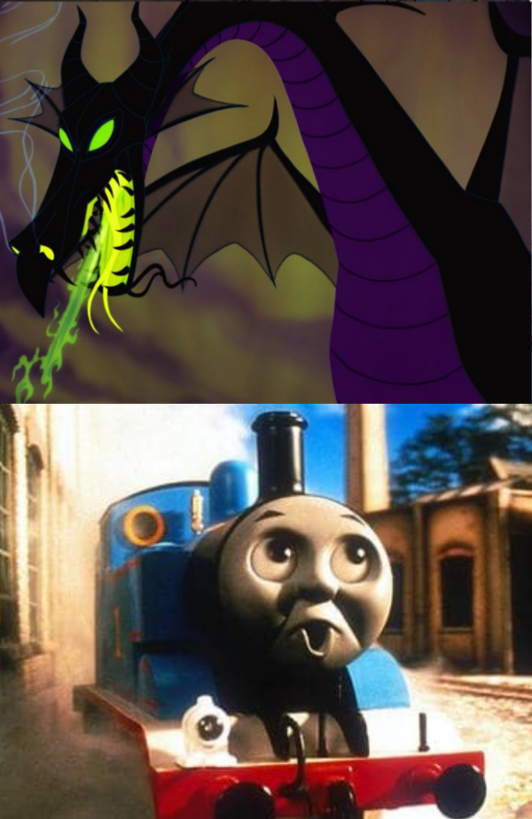 Thomas Scared Of Dragon Maleficent by TheCartoonWizard on DeviantArt