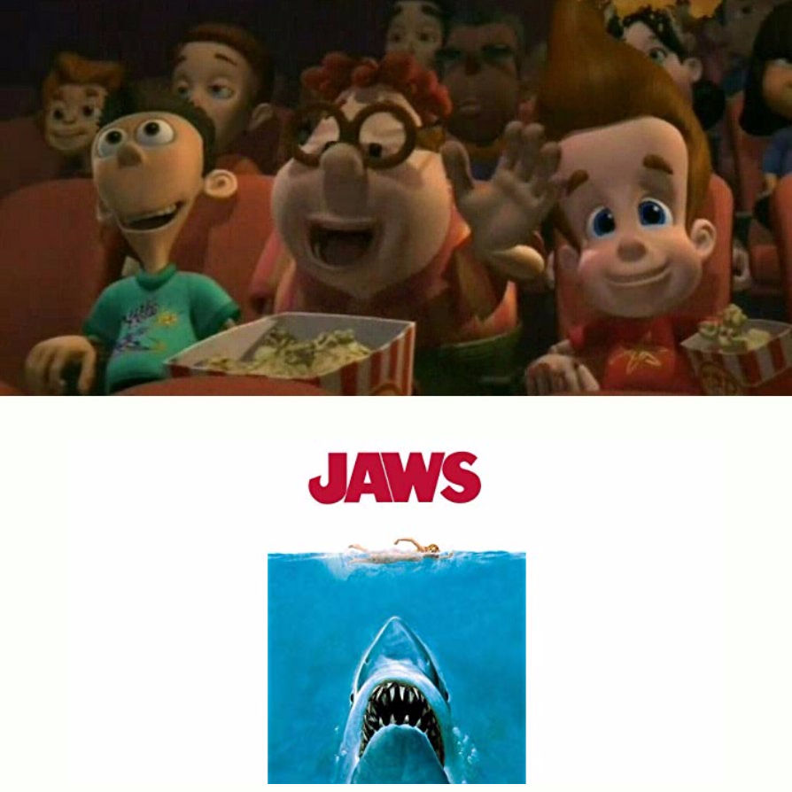 Jimmy, Sheen, and Carl watching Jaws by TheCartoonWizard on DeviantArt