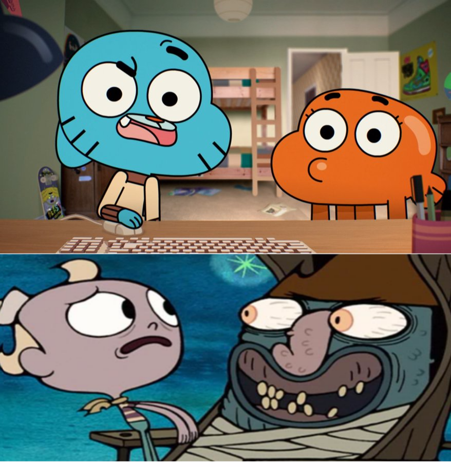 Gumball and Darwin watching Flapjack by TheCartoonWizard on DeviantArt