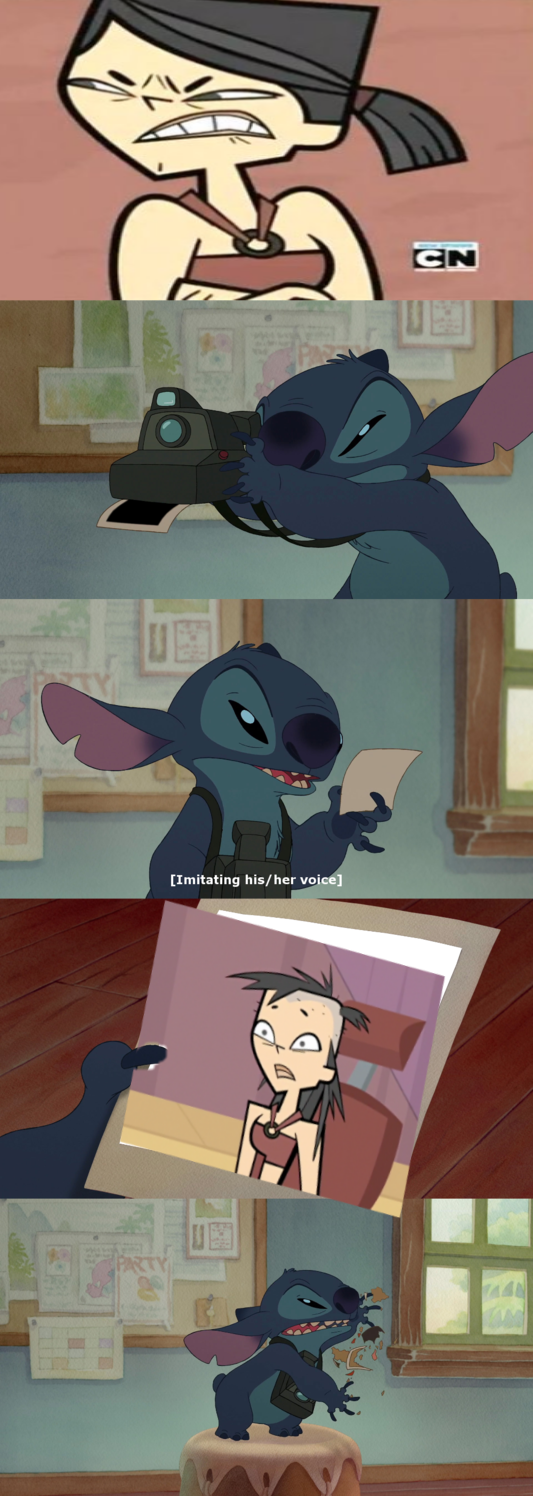 Stitch takes an embarrassing photo of Heather by TheCartoonWizard on ...